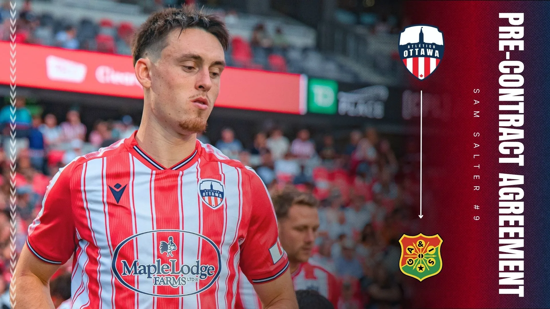 Atlético Ottawa striker Sam Salter signs pre-contract agreement with GAIS